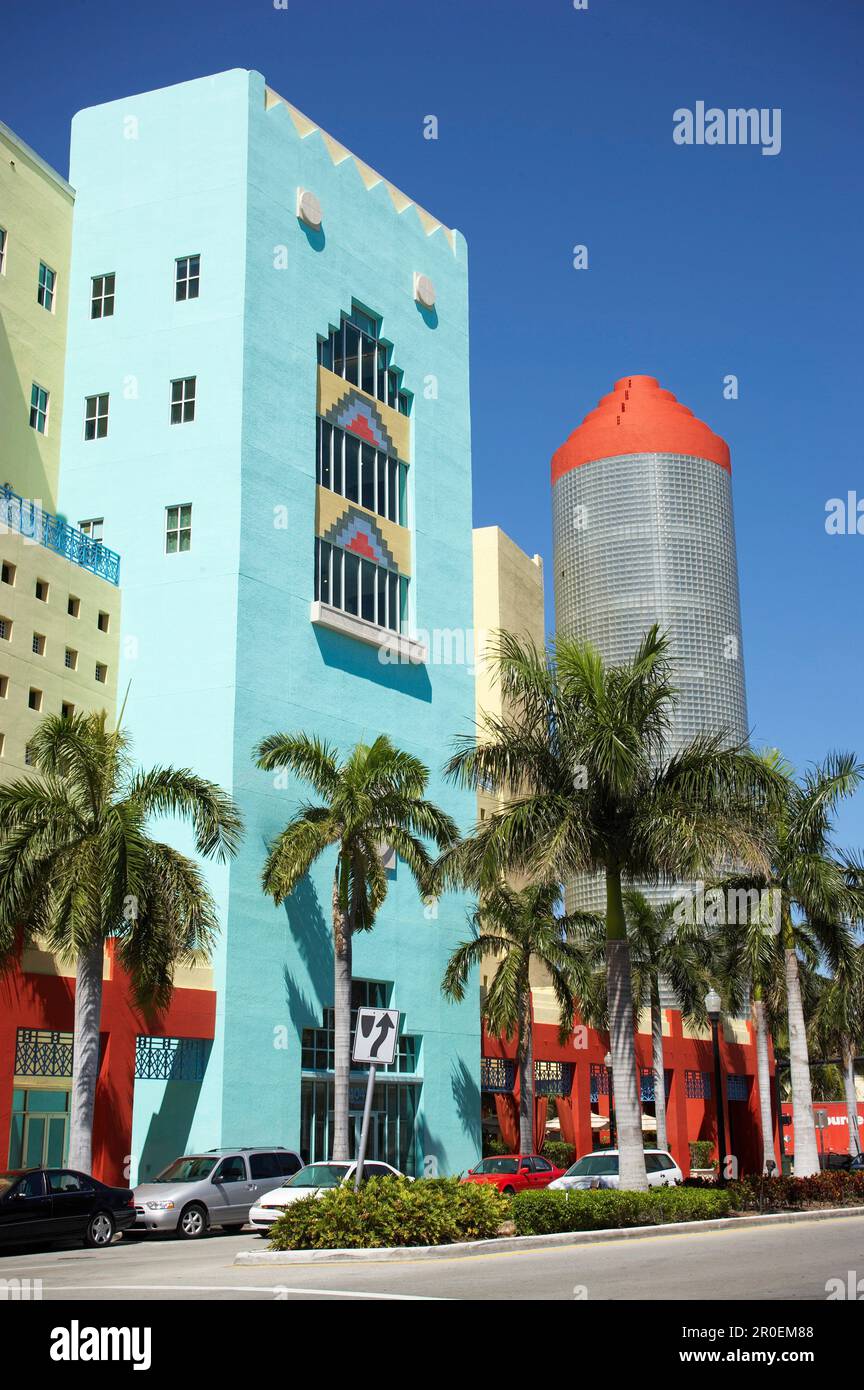 Neo Art Deco Style Buildings, South Beach, Miami, Florida, USA Stock ...