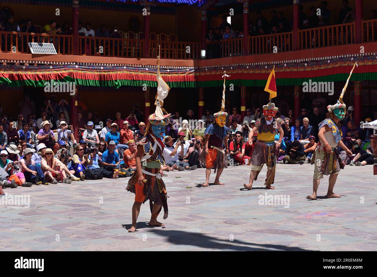 Mask dancers, Hemis Festival, Hemis Monastery, Ladakh, Jammu and ...