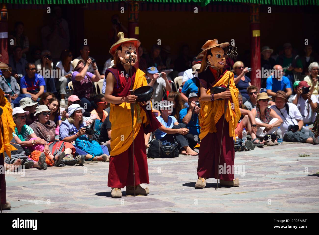 Mask dancers, Hemis Festival, Hemis Monastery, Ladakh, Jammu and ...