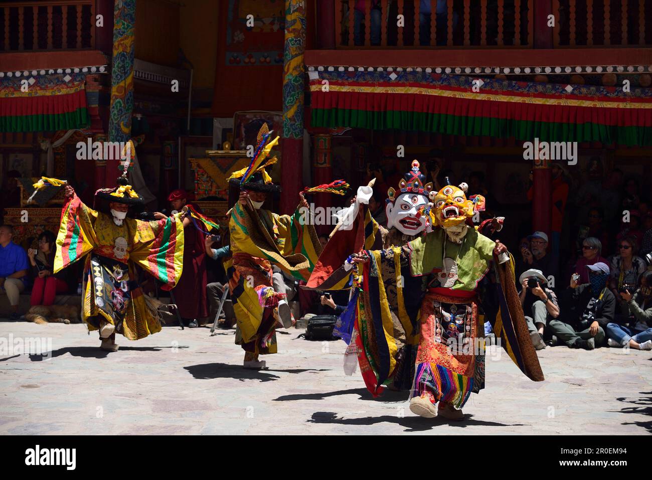 Mask dancers, Hemis Festival, Hemis Monastery, Ladakh, Jammu and ...