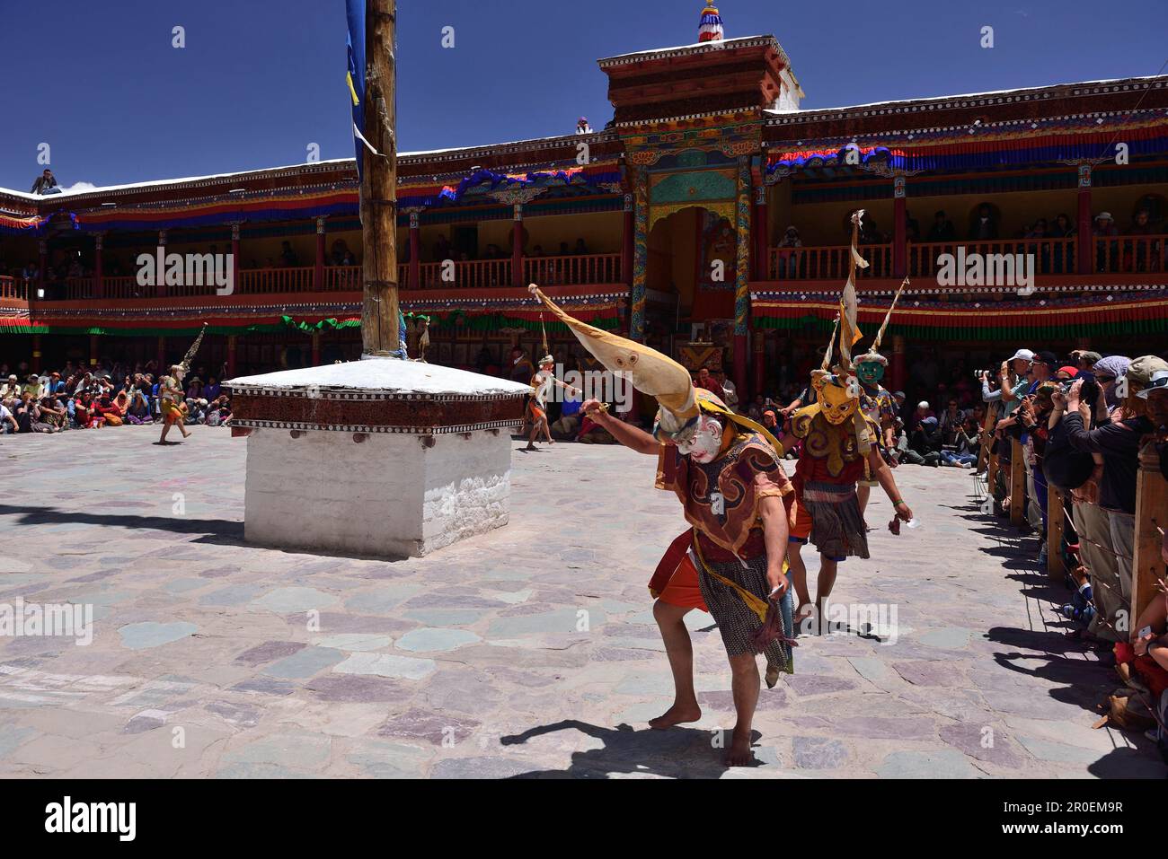 Mask dancers, Hemis Festival, Hemis Monastery, Ladakh, Jammu and ...