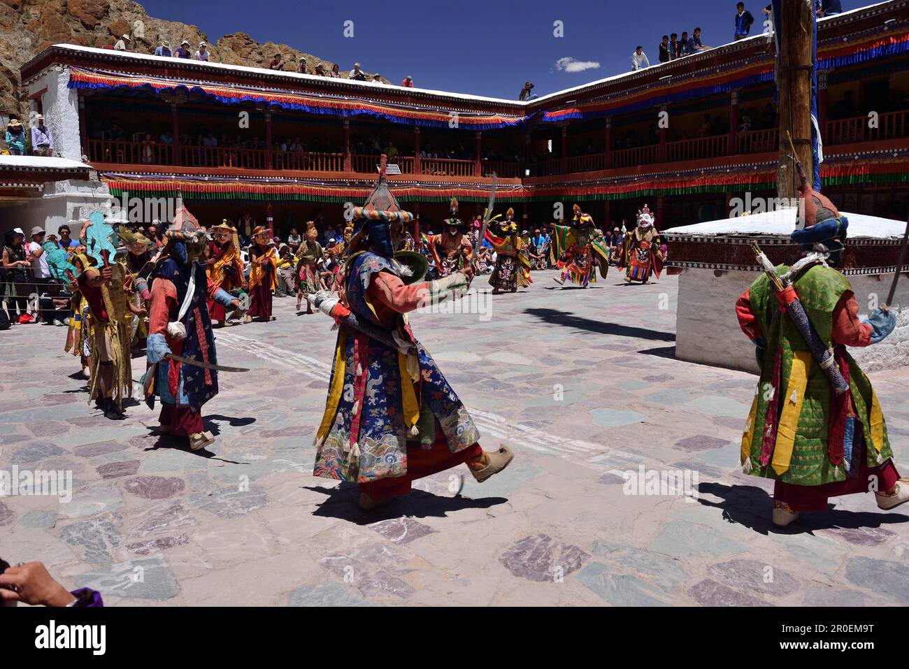 Mask dancers, Hemis Festival, Hemis Monastery, Ladakh, Jammu and ...