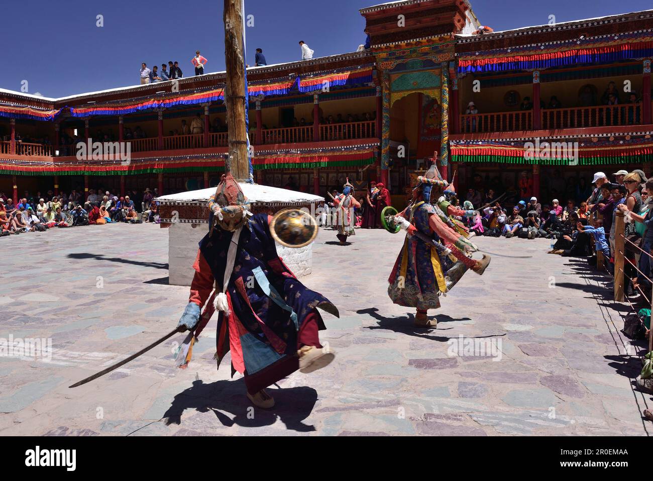 Mask dancers, Hemis Festival, Hemis Monastery, Ladakh, Jammu and ...