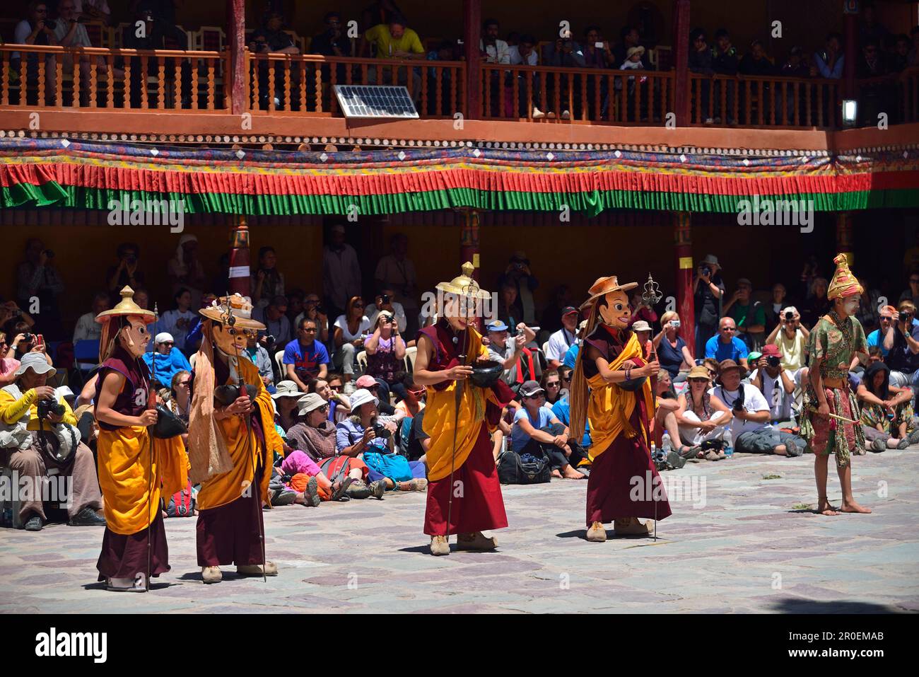 Mask dancers, Hemis Festival, Hemis Monastery, Ladakh, Jammu and ...