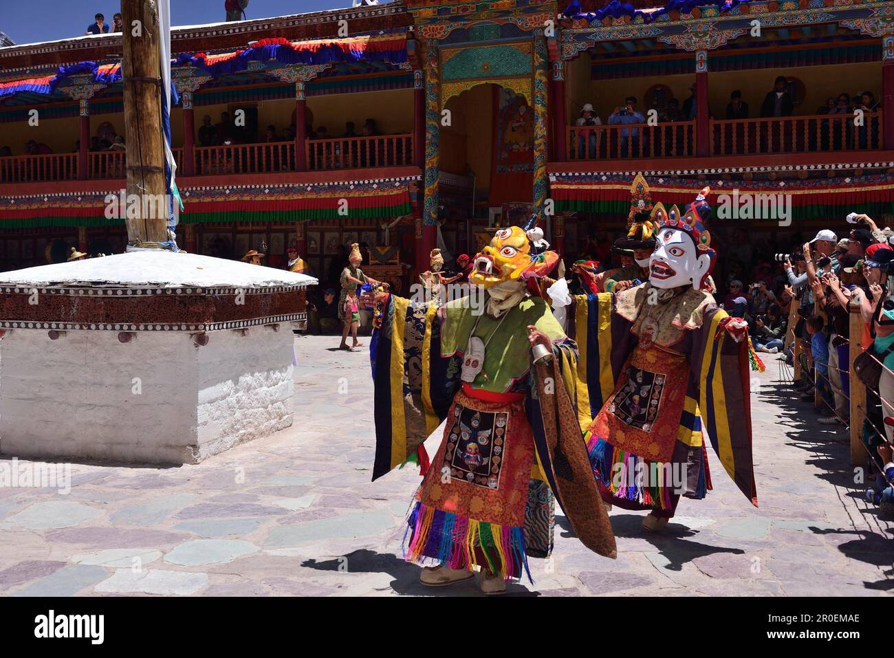 Mask dancers, Hemis Festival, Hemis Monastery, Ladakh, Jammu and ...