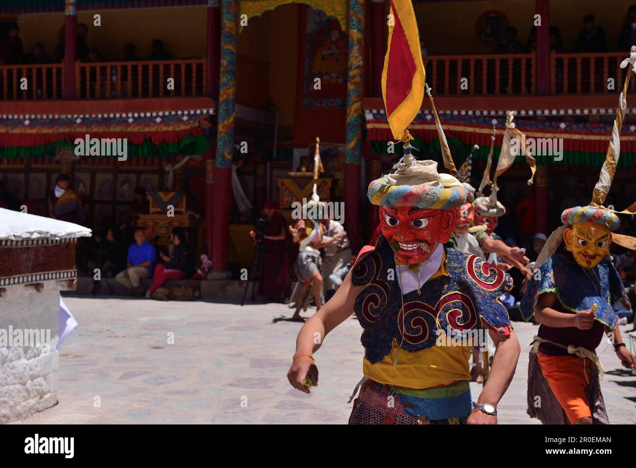 Mask dancers, Hemis Festival, Hemis Monastery, Ladakh, Jammu and ...