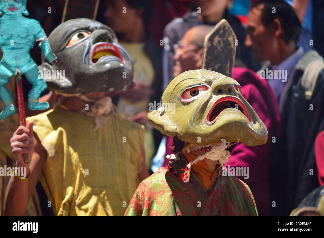 Mask dancers, Hemis Festival, Hemis Monastery, Ladakh, Jammu and ...