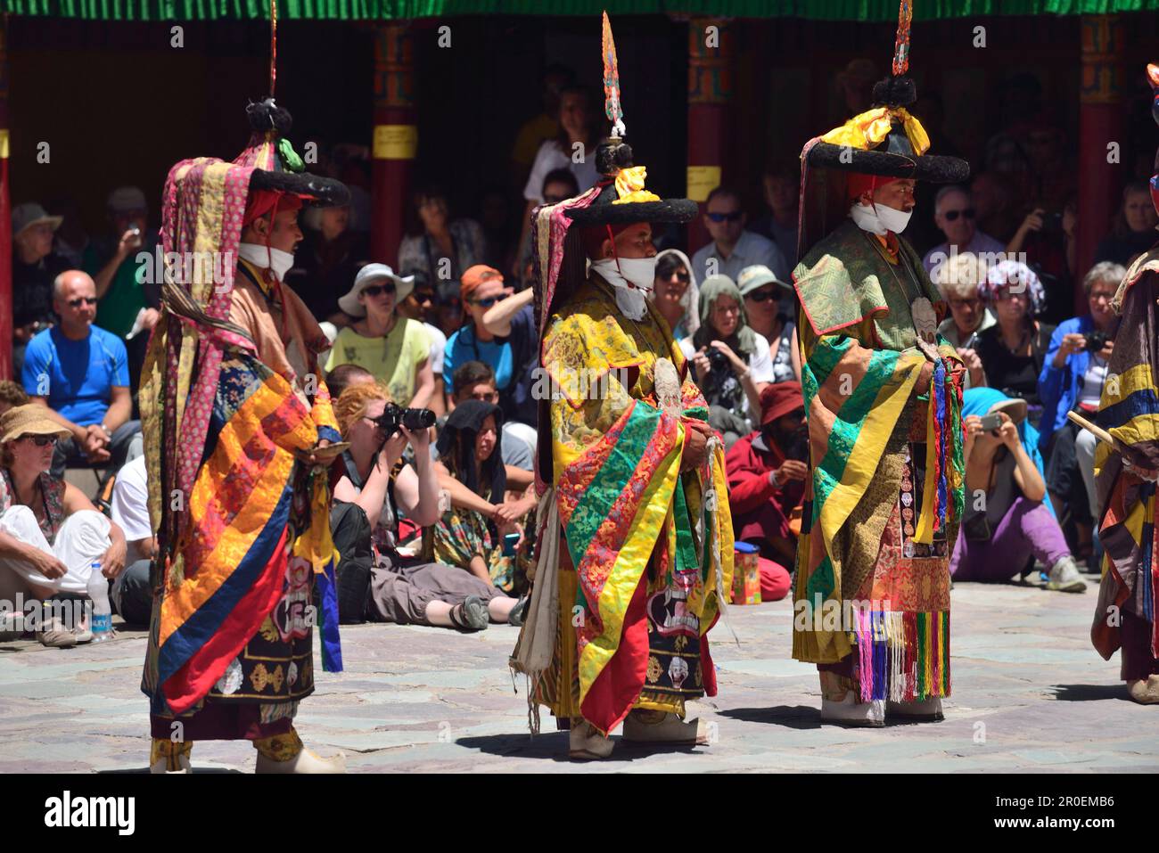 Mask dancers, Hemis Festival, Hemis Monastery, Ladakh, Jammu and ...