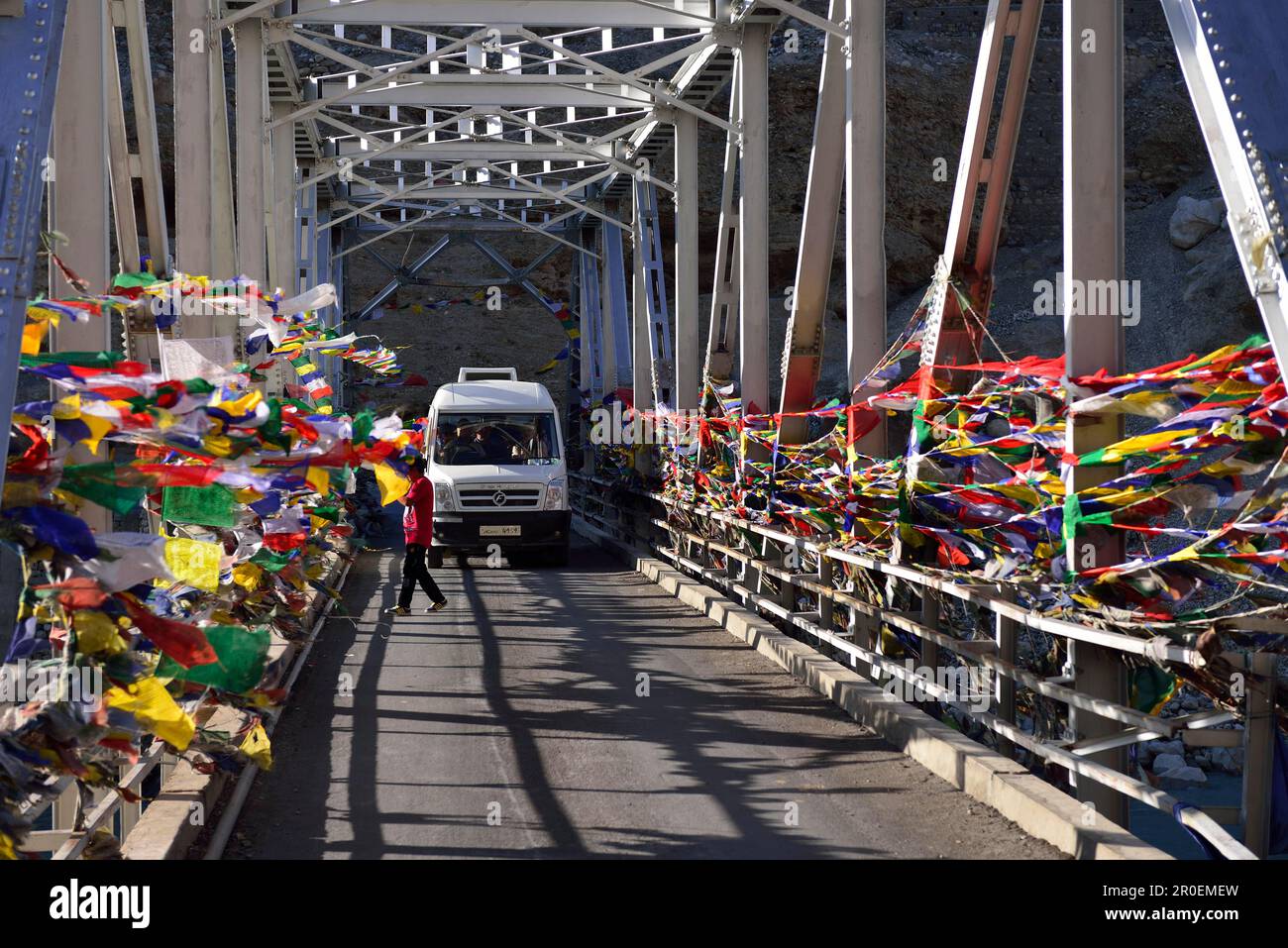 Bridge over the Indus, near Alchi, Ladakh, Jammu and Kashmir, India ...