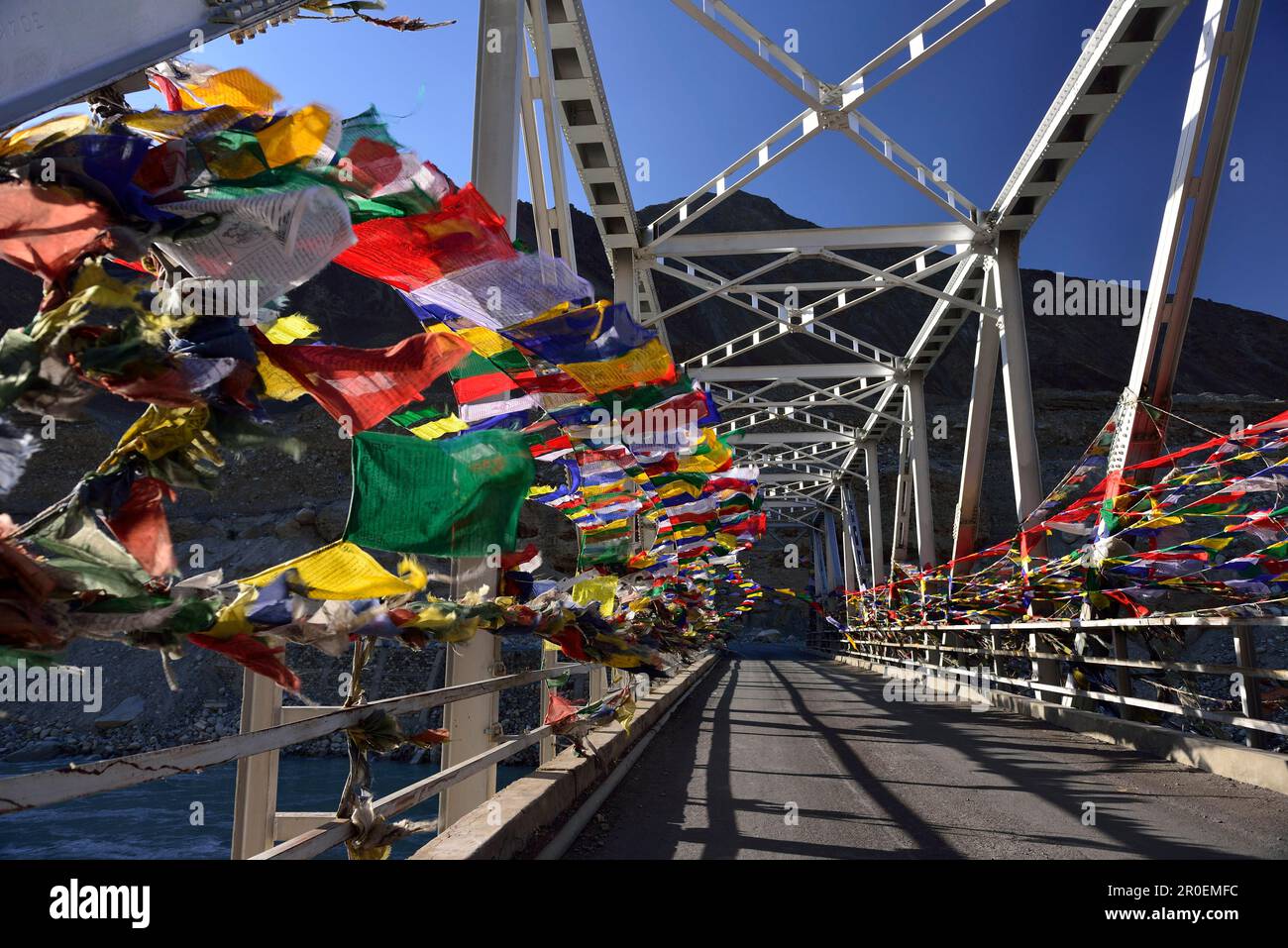 Bridge over the Indus, near Alchi, Ladakh, Jammu and Kashmir, India ...