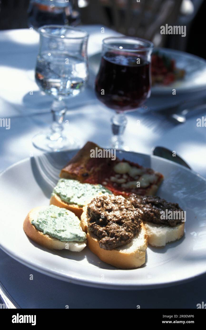 Starter, Crostini, Italian cuisine, Tuscany, Italy Stock Photo - Alamy