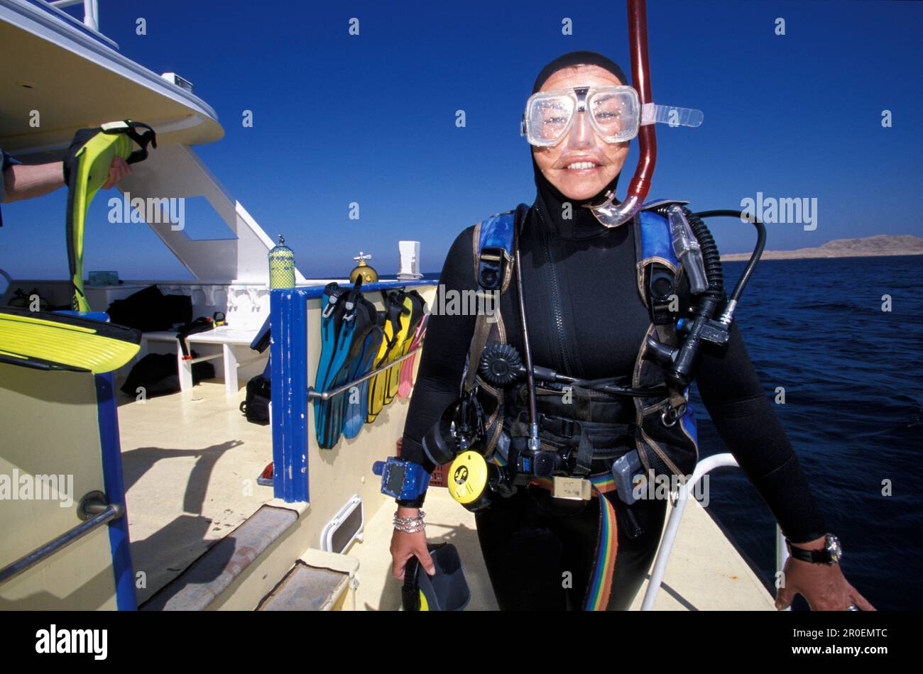 Diver, Blue water diving School, Hurghada, Red Sea, Egypt Stock Photo ...