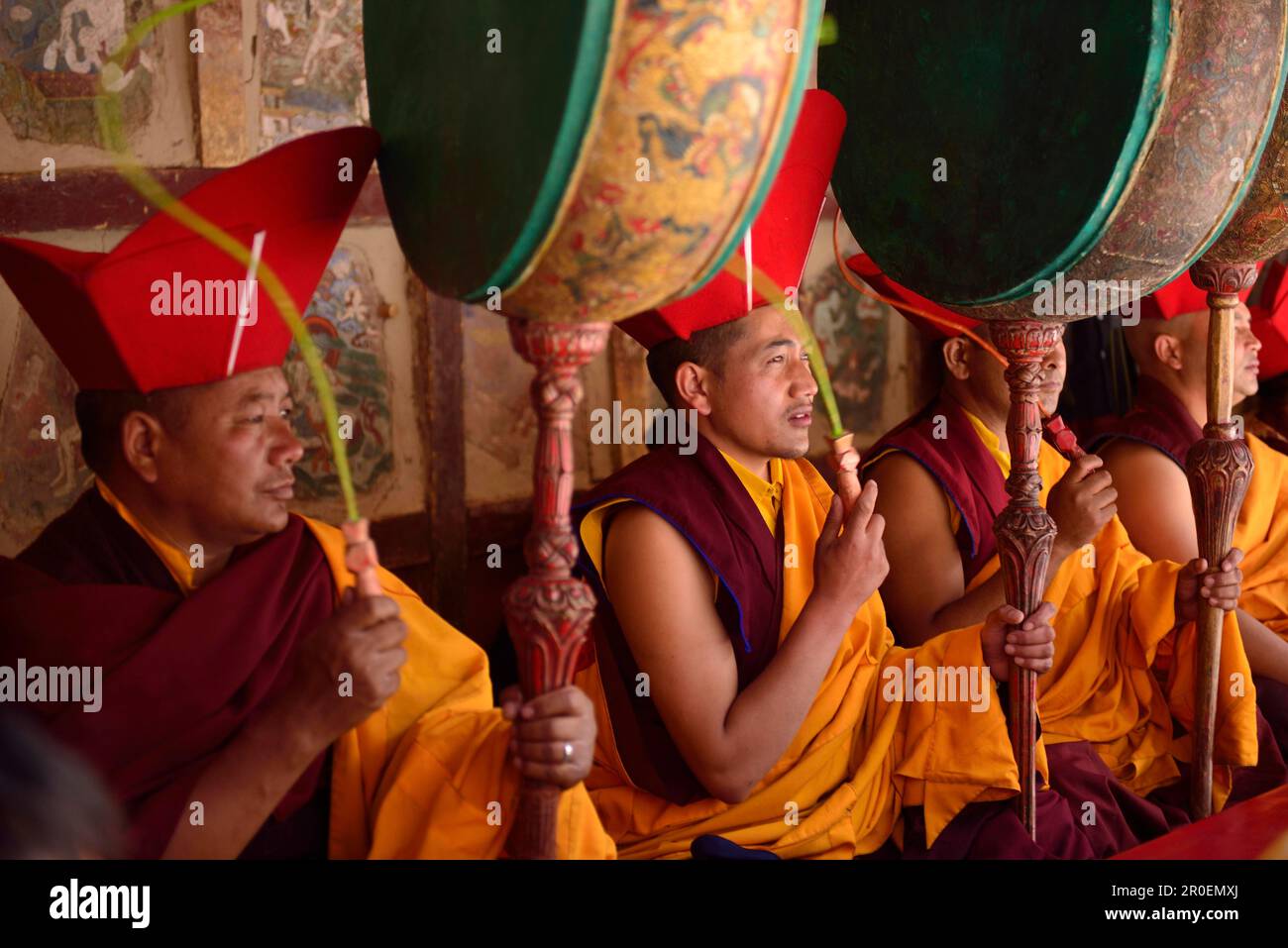 Monks, Hemis Festival, Hemis Monastery, Ladakh, Jammu and Kashmir ...