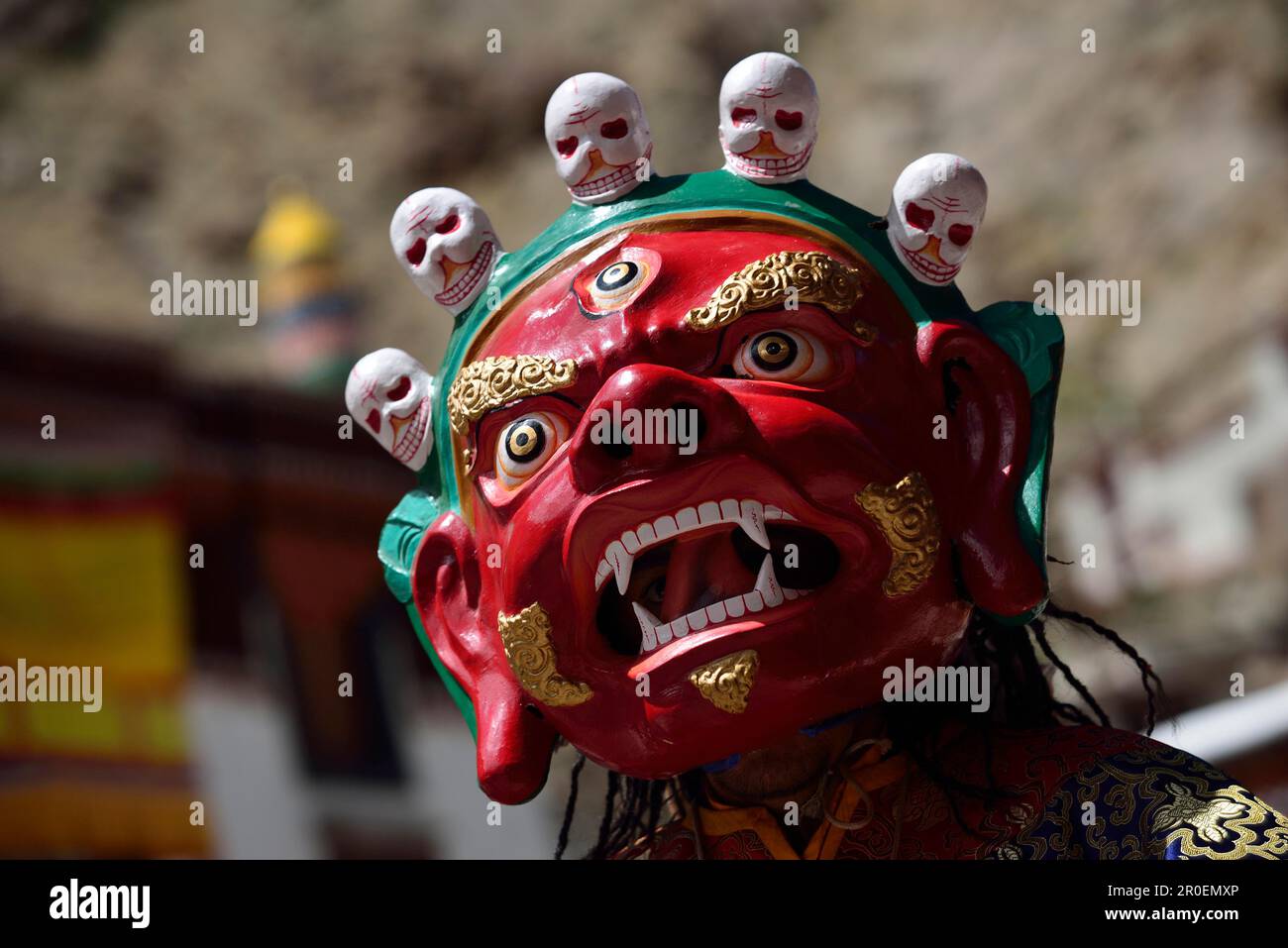 Mask dancers, Hemis Festival, Hemis Monastery, Ladakh, Jammu and ...
