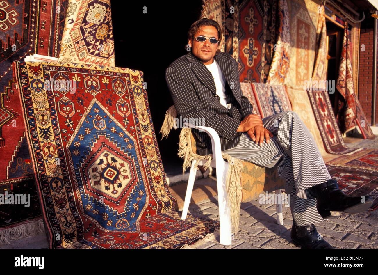 Carpet seller, Side, Turkish Riviera, Turkey Stock Photo - Alamy