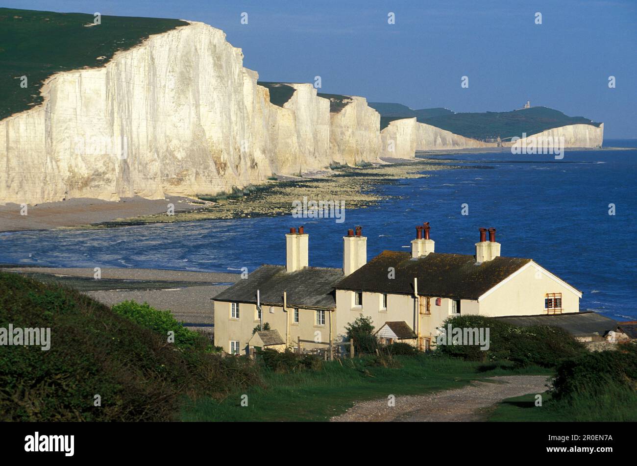 Seven Sisters, limestone cliffs at the coast, Eastbourne, Sussex ...
