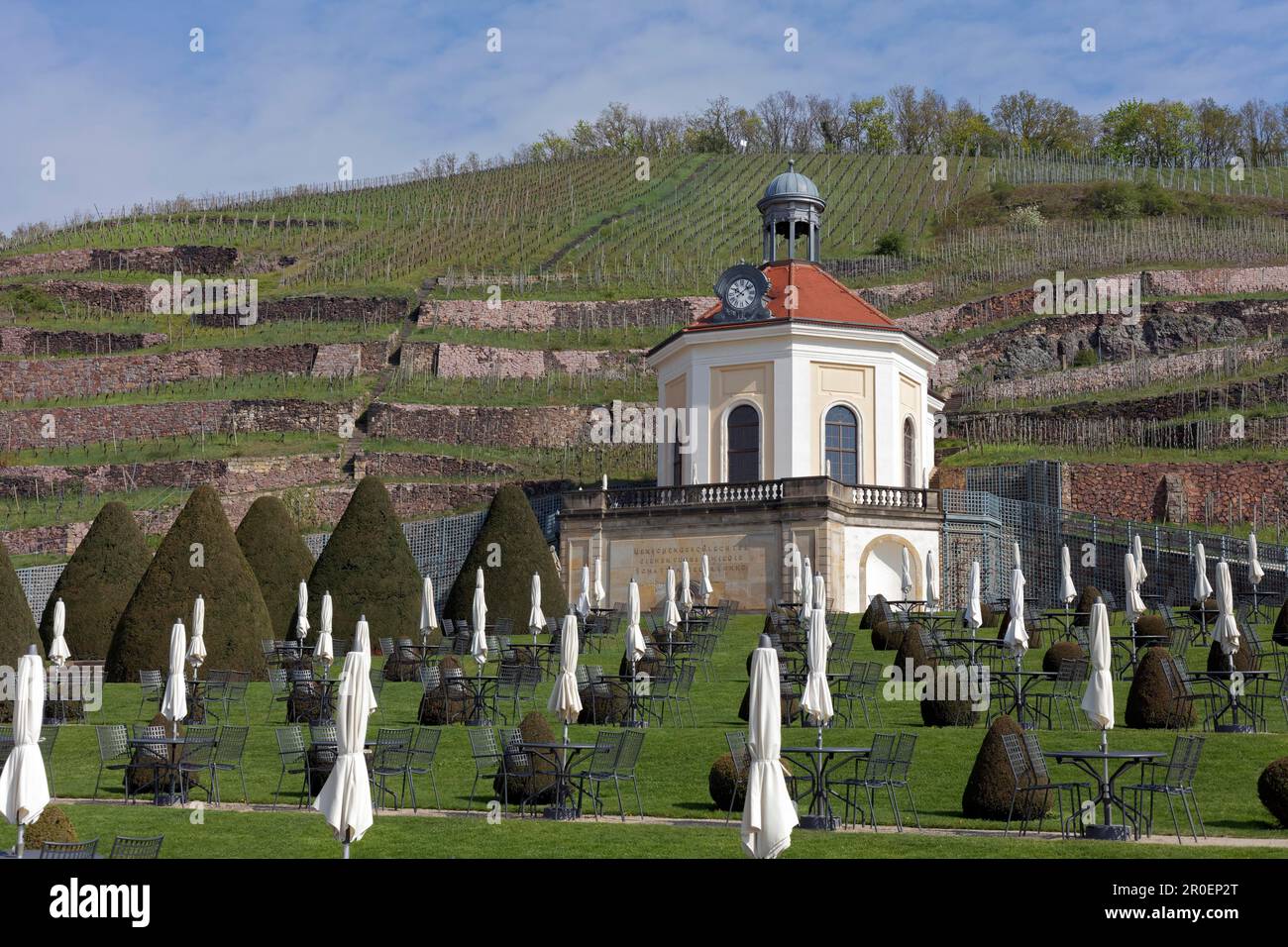Belvedere Schloss Wackerbarth, Seating in baroque gardens, Saxon State ...