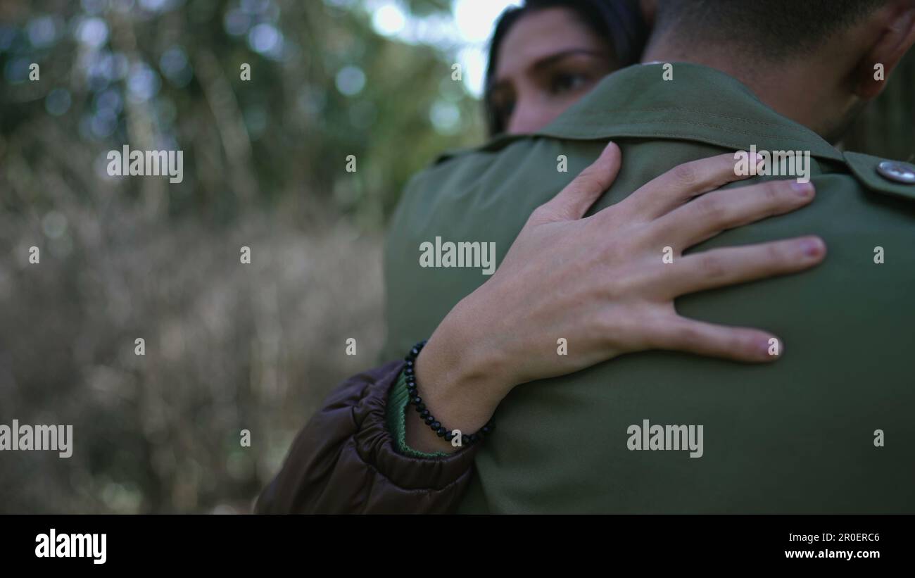 Woman empathic hug Couple showing love and support. Girlfriend hugging ...