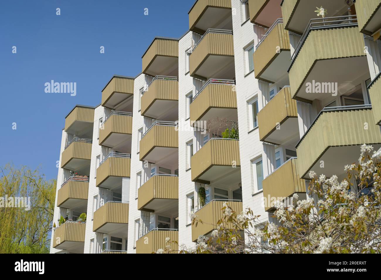 Balconies, new buildings, Nikolsburger Platz, Wilmersdorf, Berlin ...