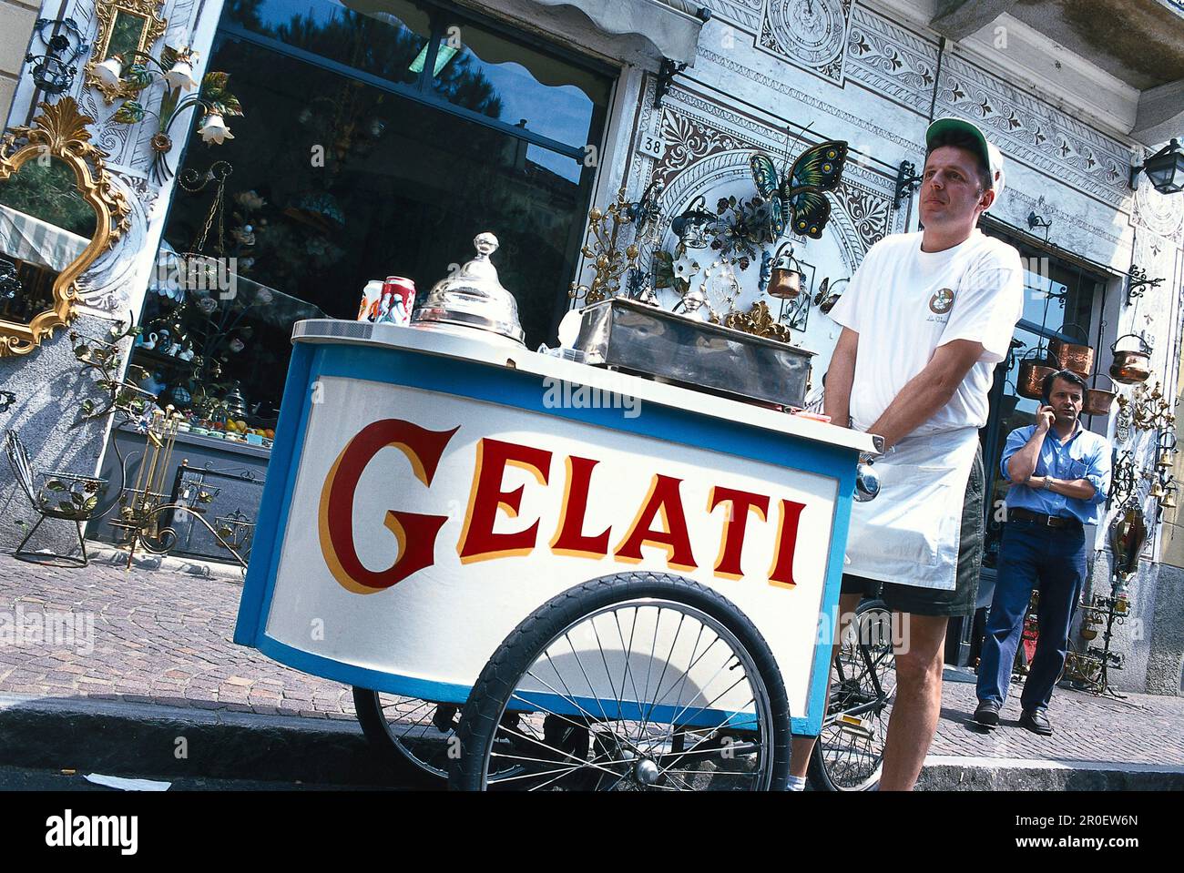 Man selling ice-cream, Lago Maggiore, Piedmont, Italy Stock Photo - Alamy