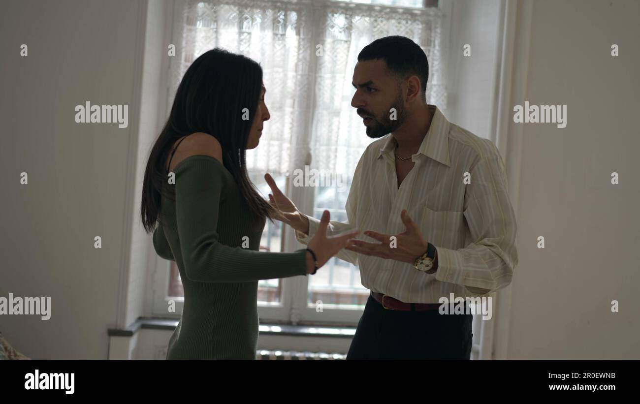 Heated Conflict Candid Boyfriend Pushes Girlfriend Away During Argument ...