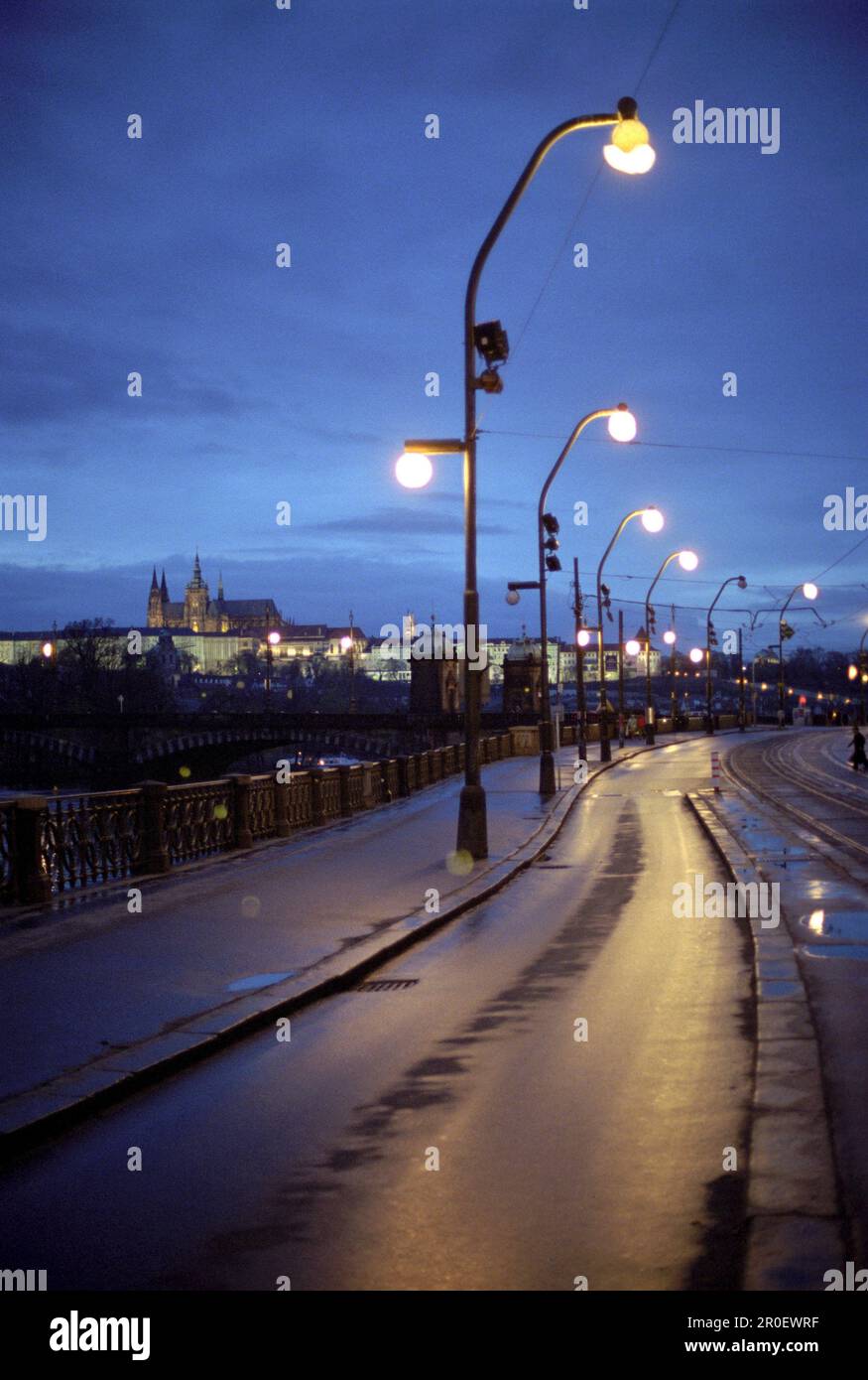 Deserte street at night, Prague, Czech Republic Stock Photo - Alamy