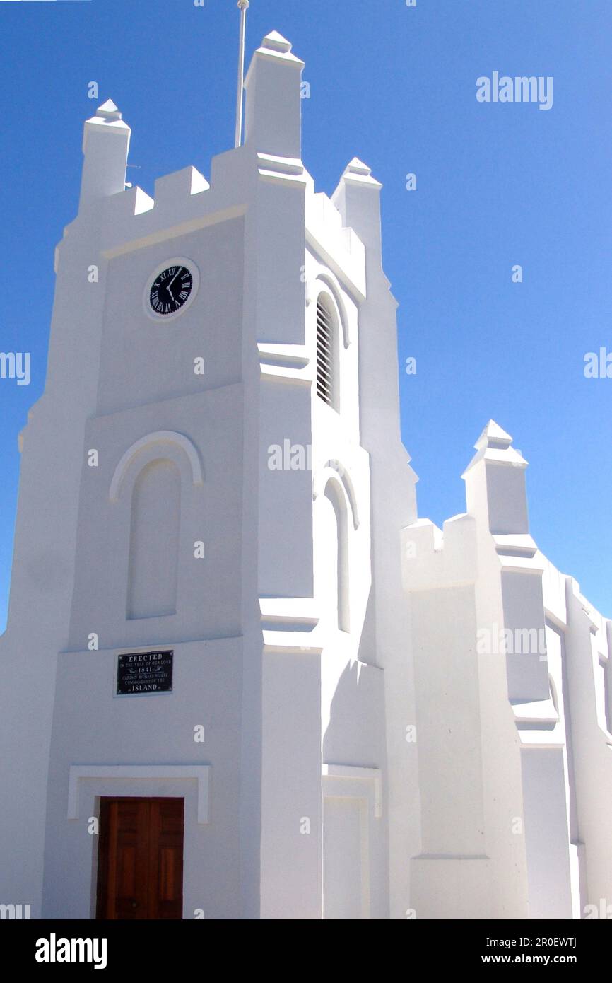 White church on Robben Island, Cape Town, South Africa, Africa Stock ...