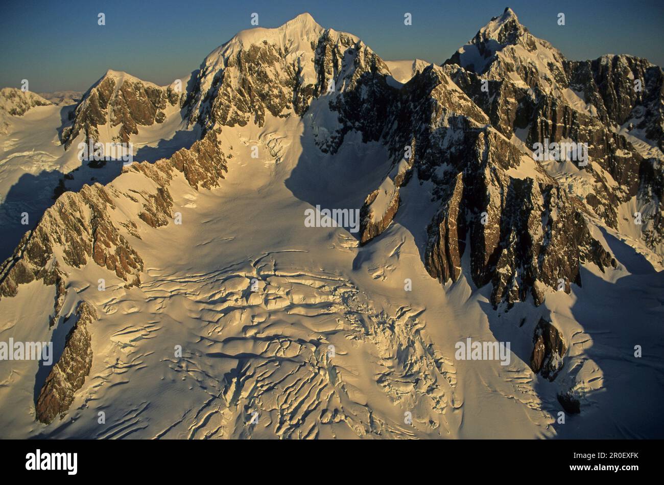 Mount Tasman and Mount Cook at Southern Alps, Westland National Park ...
