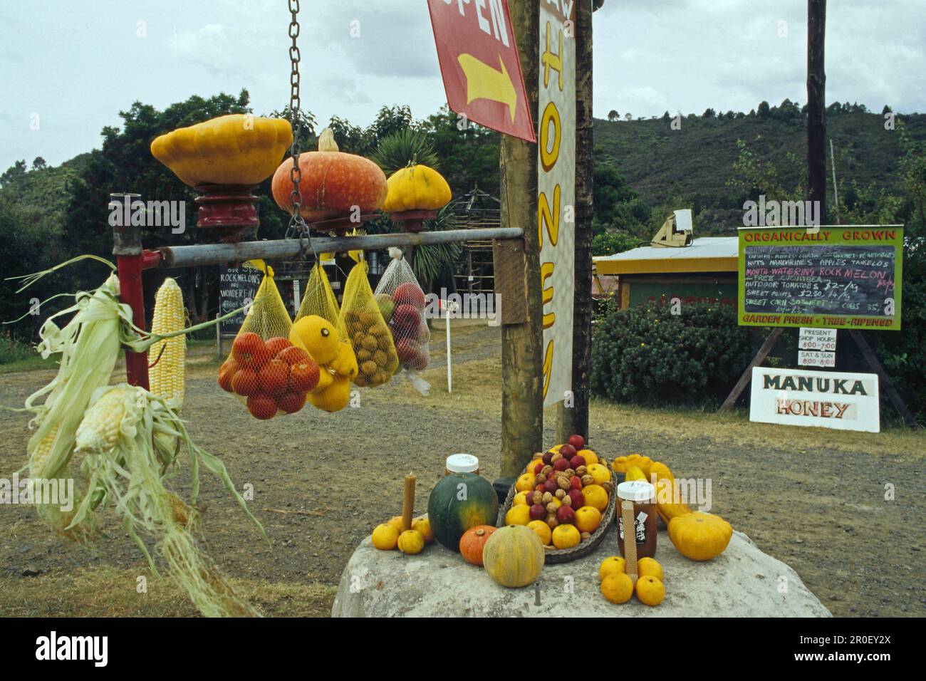 Organic produce, Coromandel, sign for local organic food, from ...
