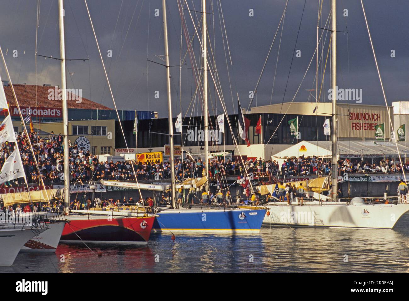 Whitbread Yachtrace 1994, Auckland, Yachthafen, North Island Stock ...