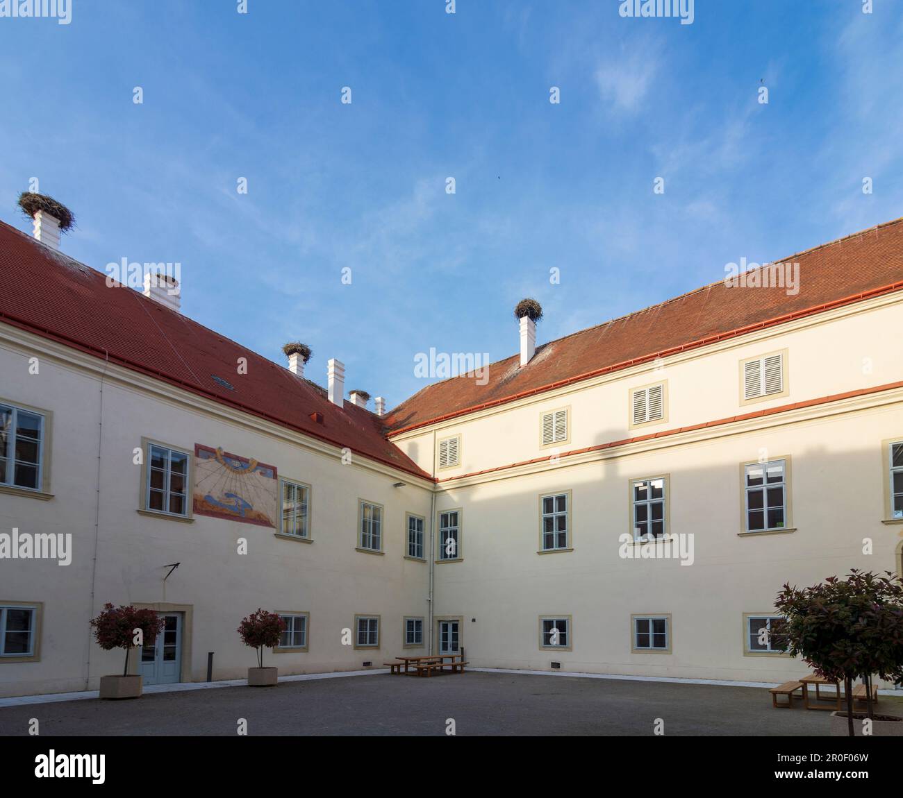 Courtyard of schloss marchegg castle in weinviertel hi-res stock ...