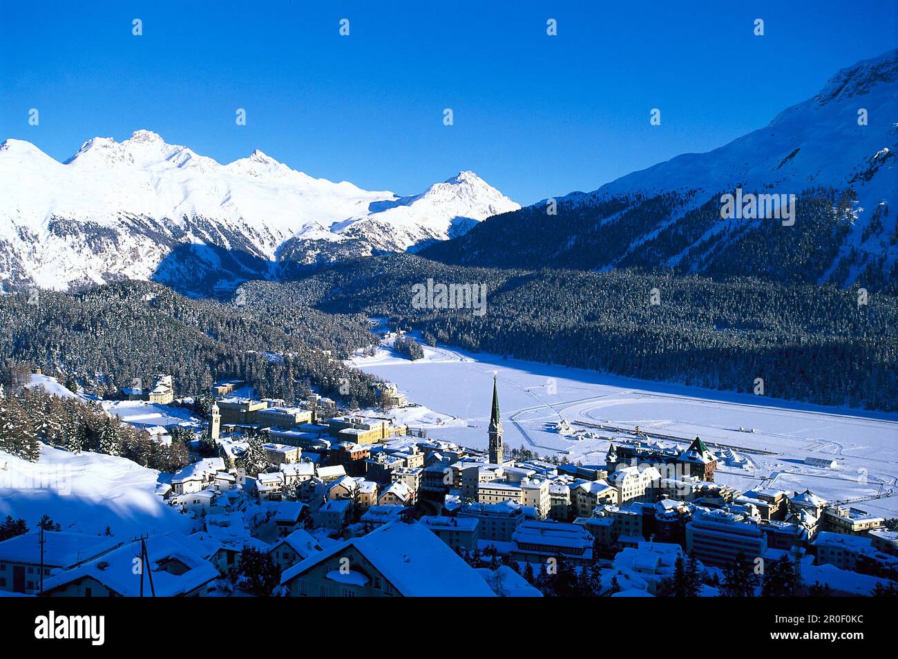 Panorama of St. Moritz, Engadin, Grisons, Switzerland Stock Photo - Alamy