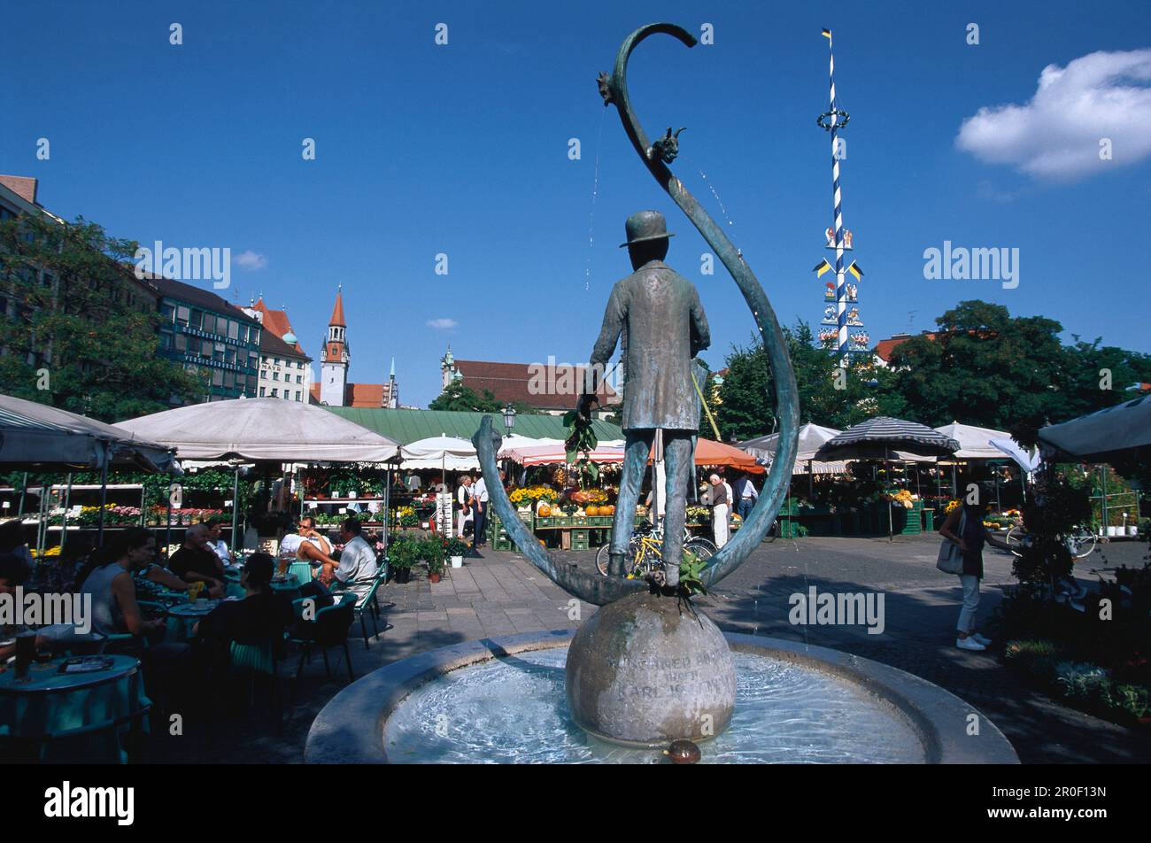 Karl-Valentin fountain at Viktualienmarkt, Munich, Bavaria, Germany ...