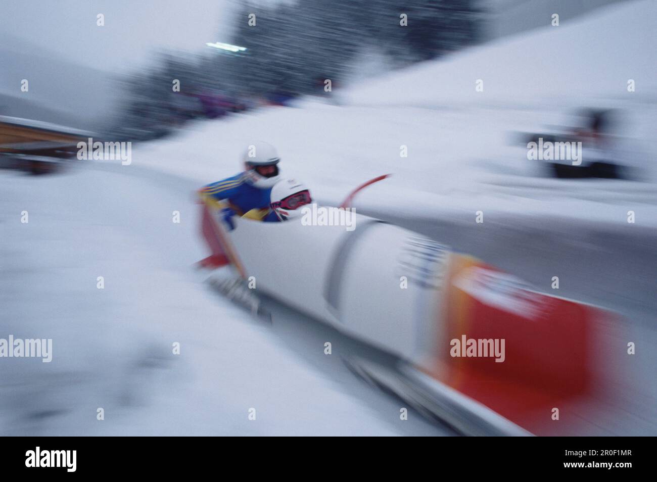 Two-man bobsled in action Stock Photo - Alamy