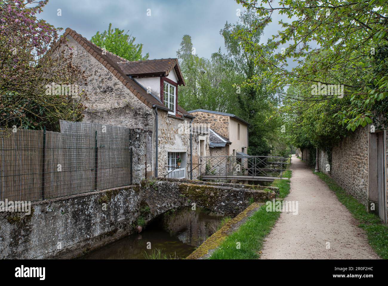 Village of Chevreuse south of Paris in France, with its typical ...
