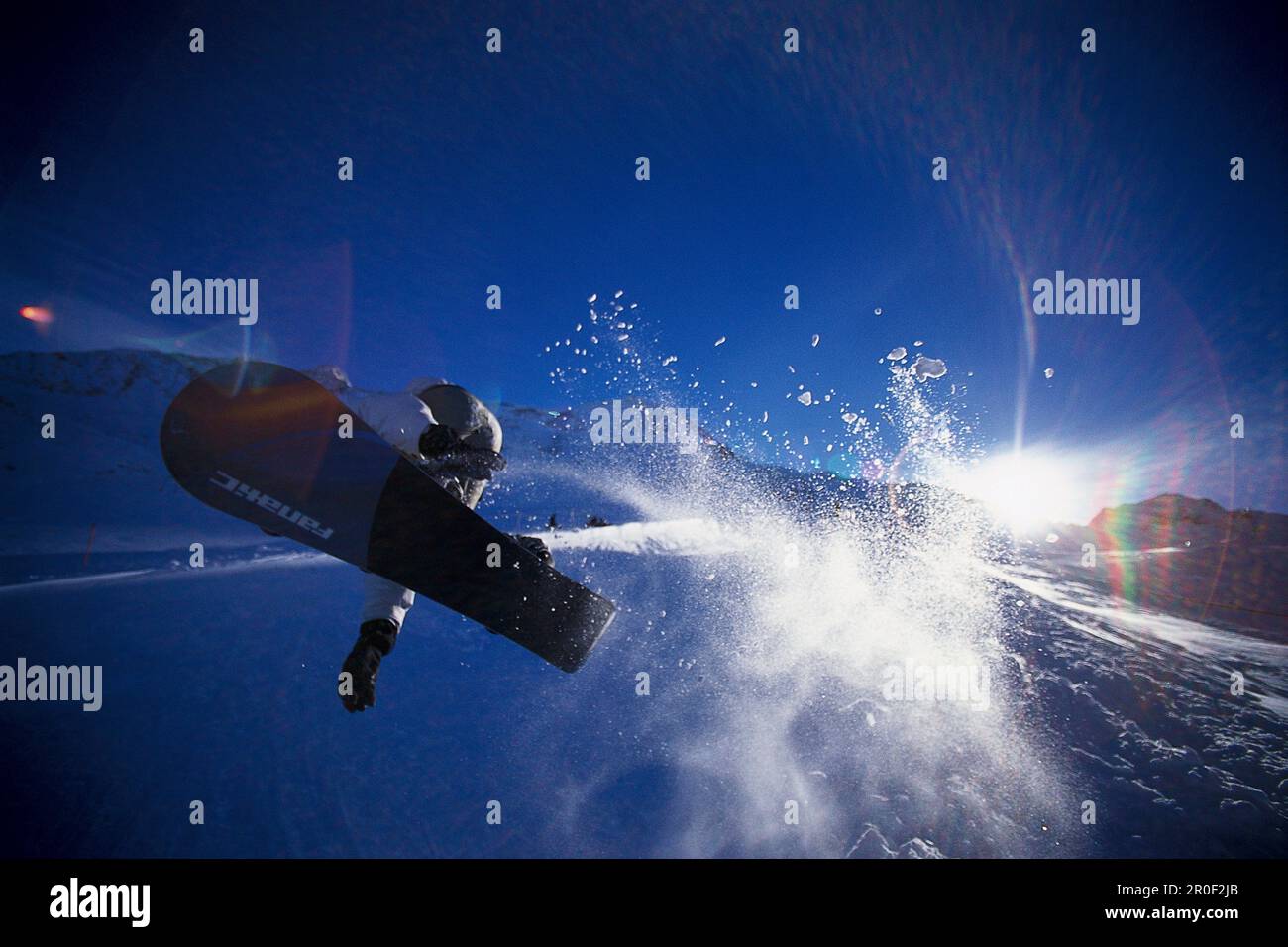 Snowboarder in the Halfpipe, Action, jump, Kaunertal, Tyrol, Austria ...