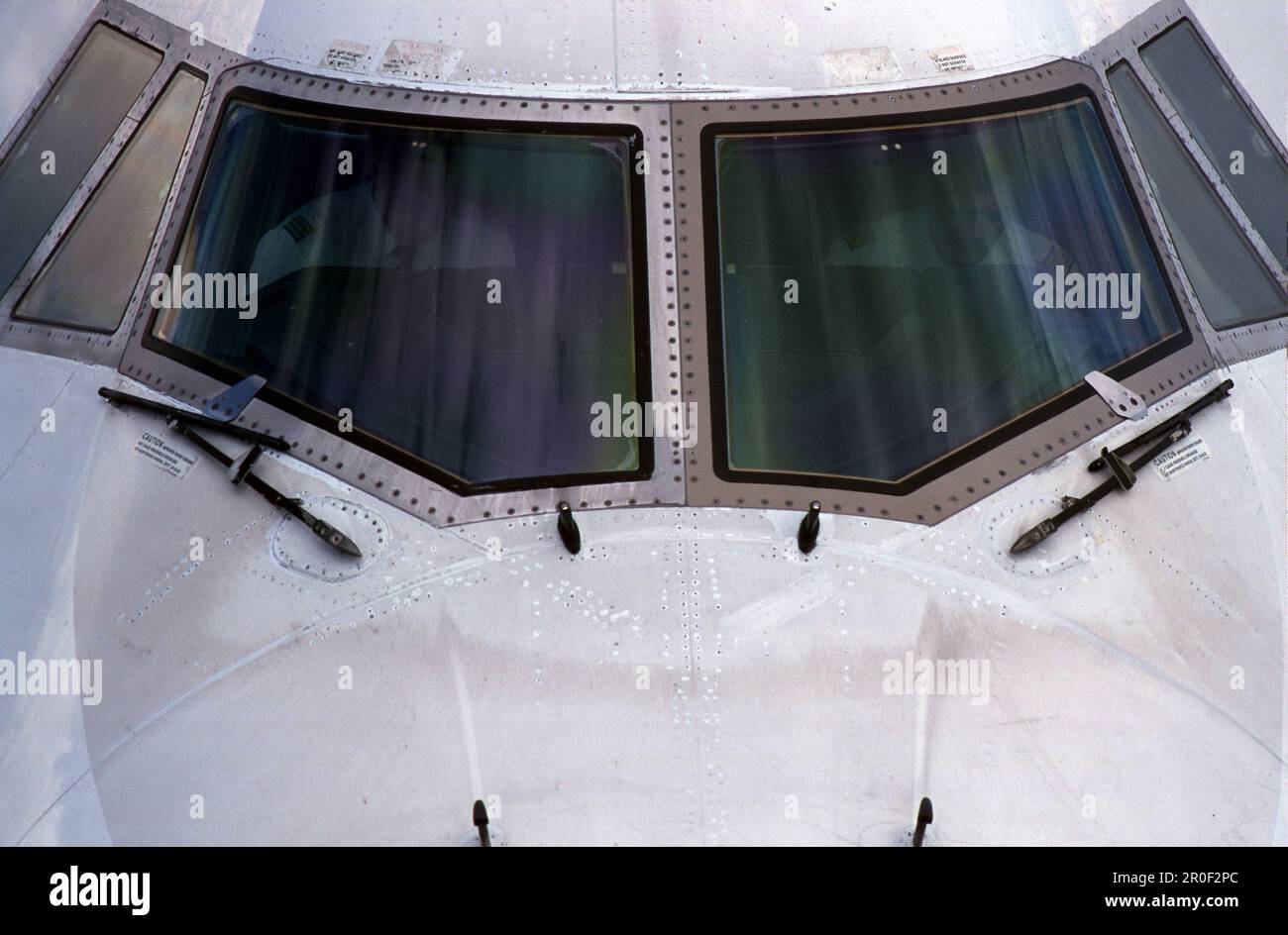 View of front and cockpit of jet plane Stock Photo - Alamy