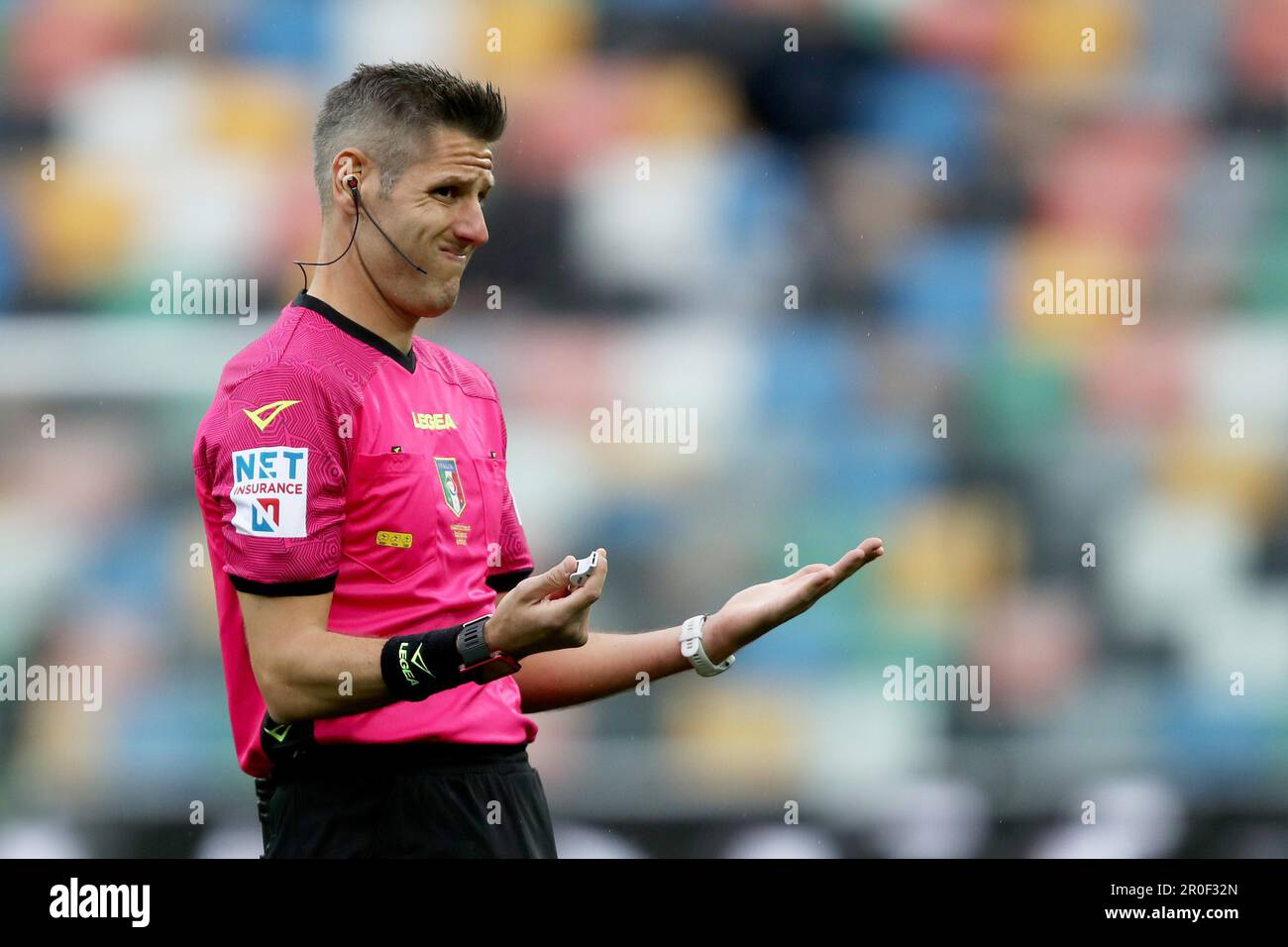 Udine, Italy. 08th May, 2023. May 8, 2023, Udine, Italy: Referee Baroni ...