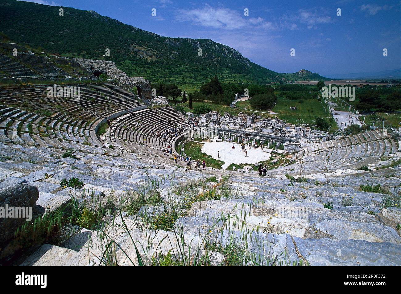 Amphitheatre in the Ancient city of Ephesus, Turkish Aegean, Turkey ...