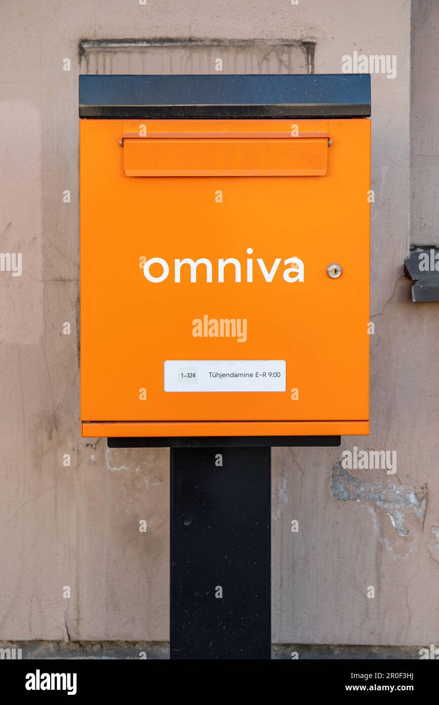 Drop box of Omnivia, the Estonian post company also known as Eesti Post ...