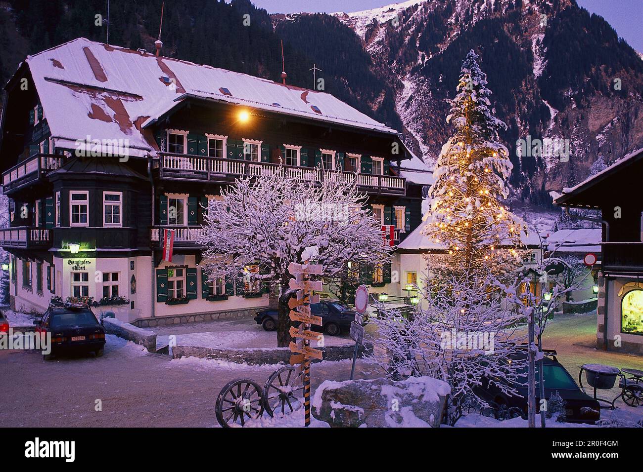 Restaurant Gruener Baum, Bad Gastein Oesterreich Stock Photo - Alamy