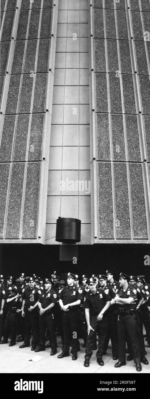 Policemen in front of Penn-Station, New York City Police in front of ...