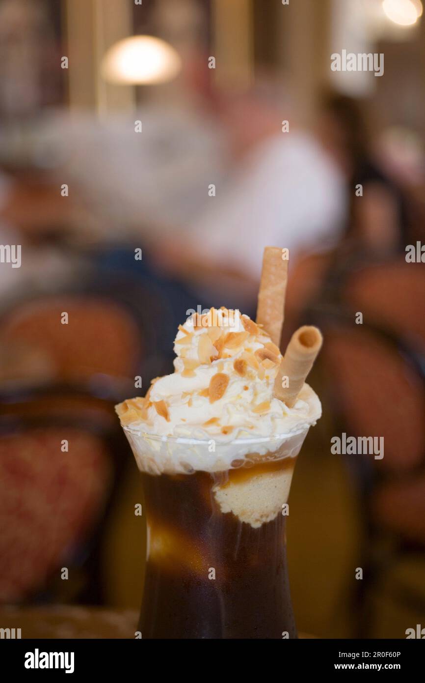 Iced coffee, Cafe Central, Vienna, Austria Stock Photo - Alamy