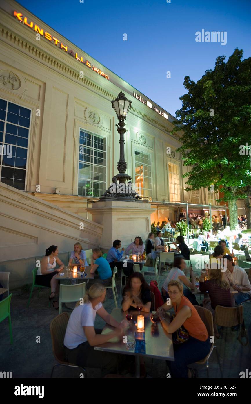 Bar in front of Kunsthalle at Museums Quartier, open-air area in the ...