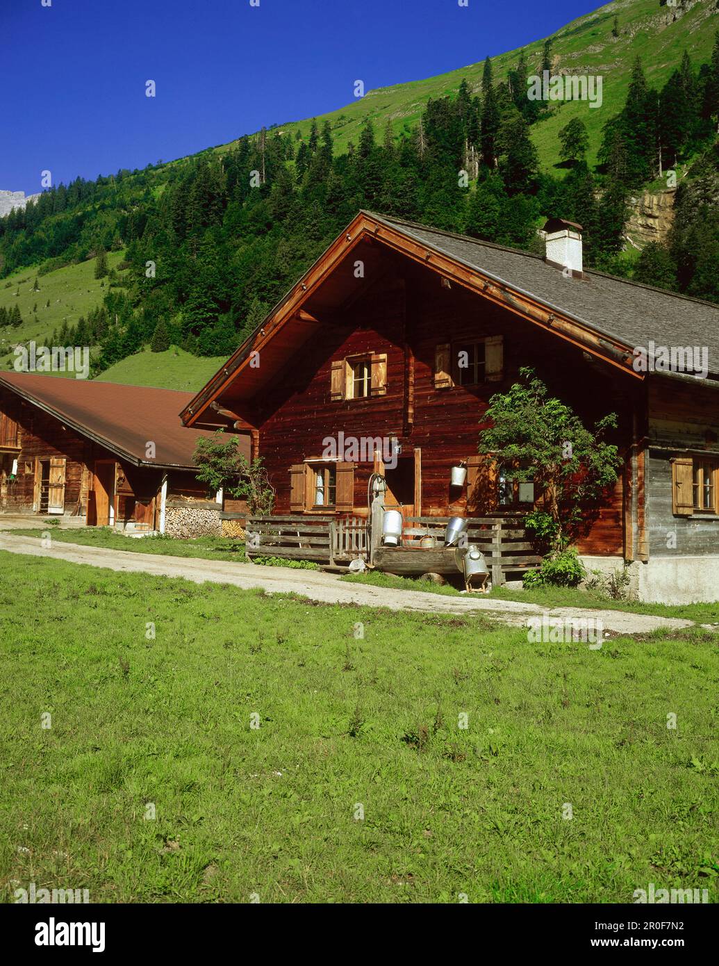 Wooden cabin on Eng Alp, Hinterriss, Austria Stock Photo - Alamy