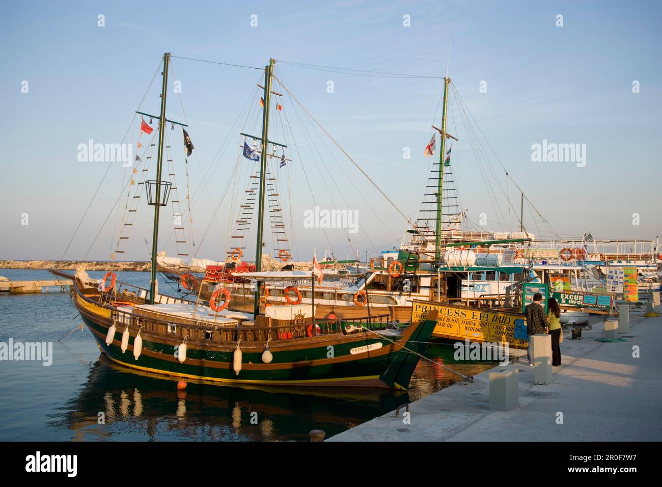 Excursion sailing boats by quay, Kardamena, Kos, Greece Stock Photo - Alamy