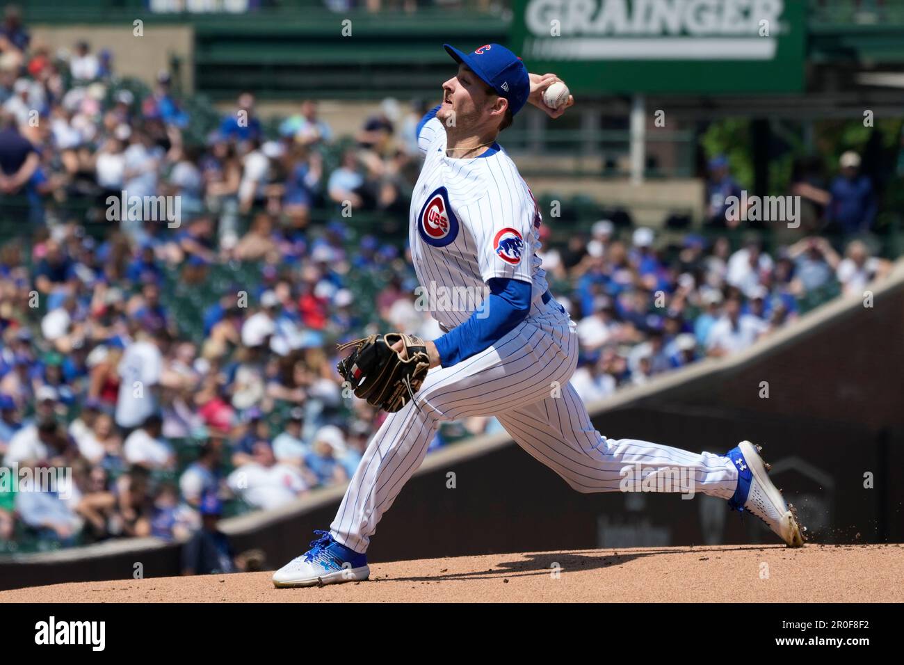 Chicago Cubs starting pitcher Hayden Wesneski throws against the Miami ...