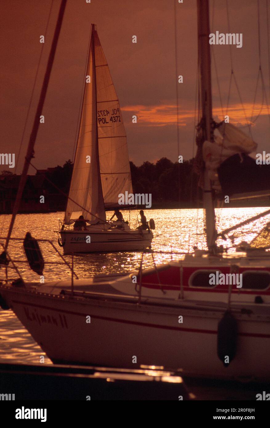 Sailing on Sniardwy Lake, Mazurian Lake District, Poland Stock Photo ...