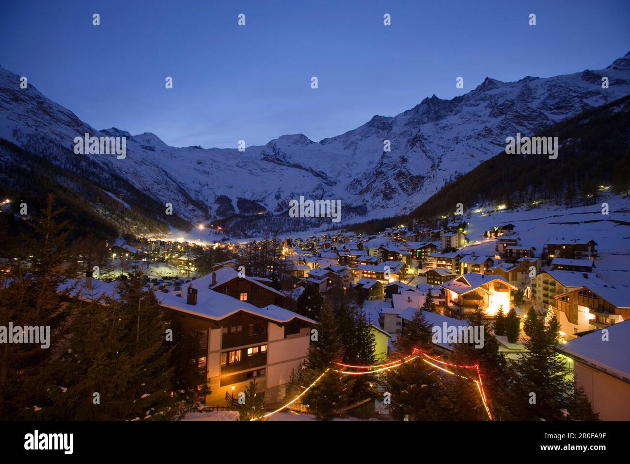 Ski village saas fee view hi-res stock photography and images - Alamy