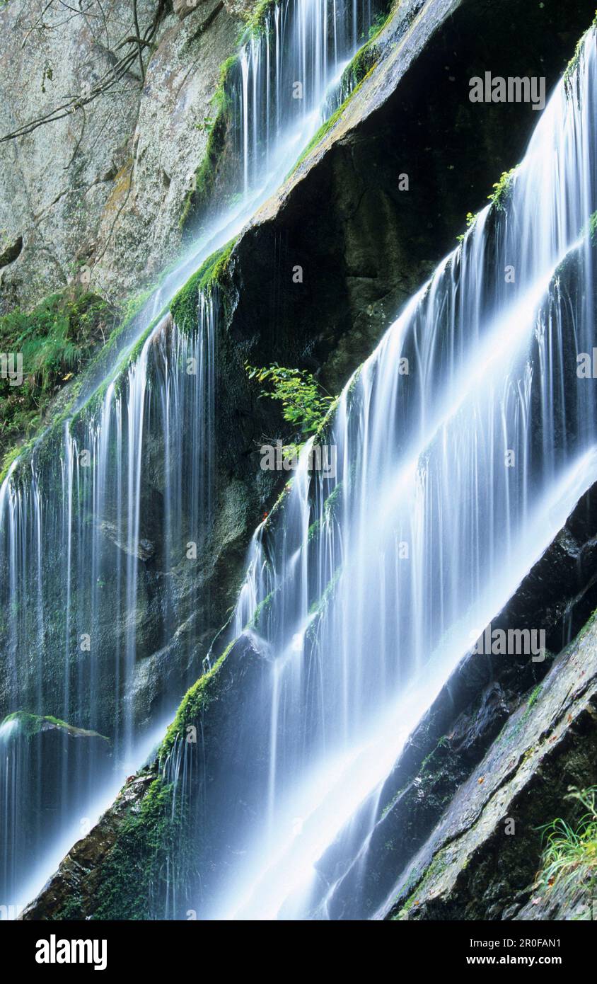 Water cascades in the canyon Wimbachklamm, Berchtesgaden, Upper Bavaria ...